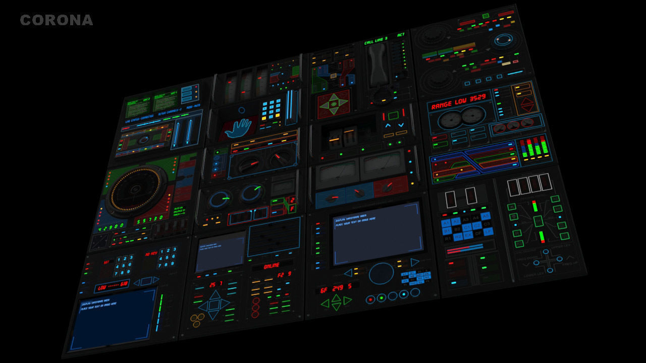 3D model Control panels set VR / AR / low-poly | CGTrader
