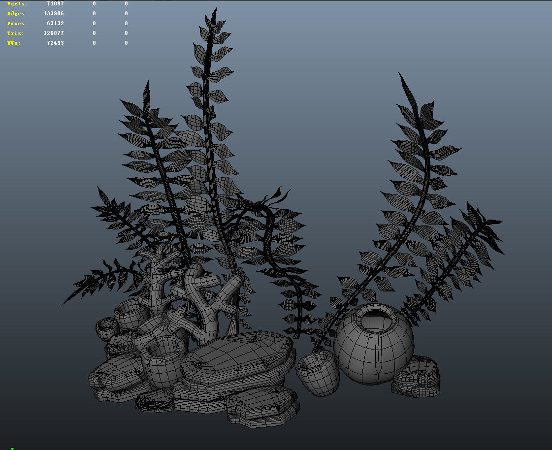 Cartoon Seaweed Set 3D model | CGTrader