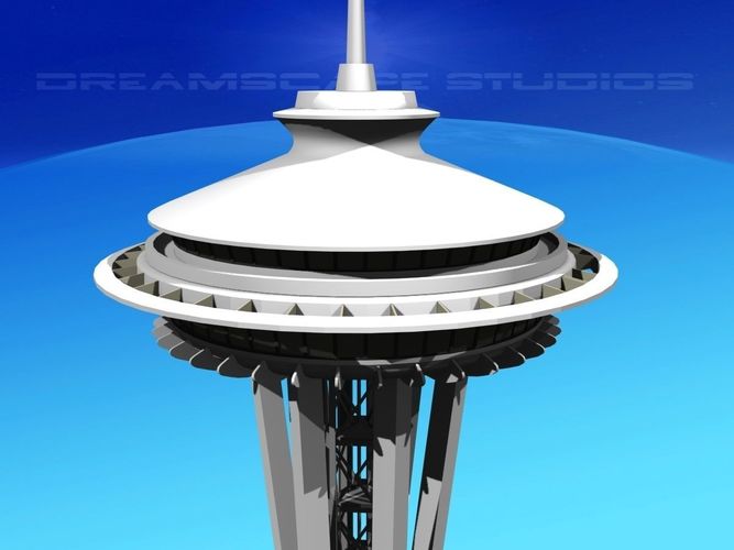 Seattle Space Needle 3D Model animated rigged MAX OBJ LWO LW LWS DXF ...