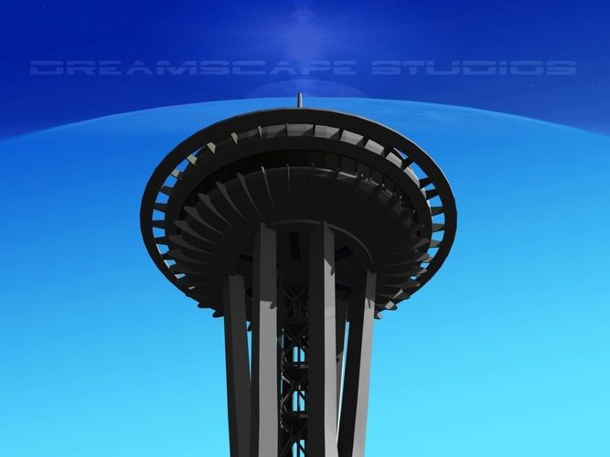 Seattle Space Needle 3D Model animated rigged MAX OBJ LWO LW LWS DXF ...