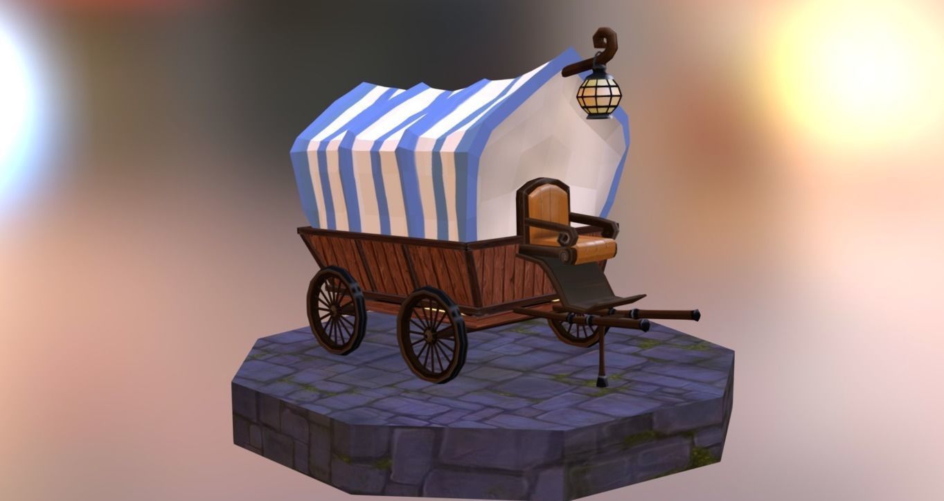 Coach covered wagon free VR / AR / low-poly 3D model | CGTrader