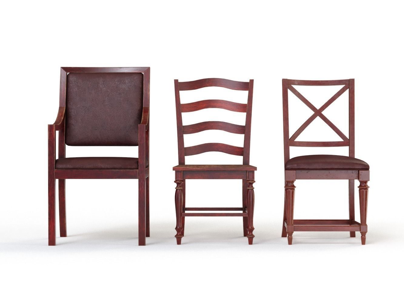 3D model Wooden Chairs Collection PBR VR / AR / low-poly | CGTrader