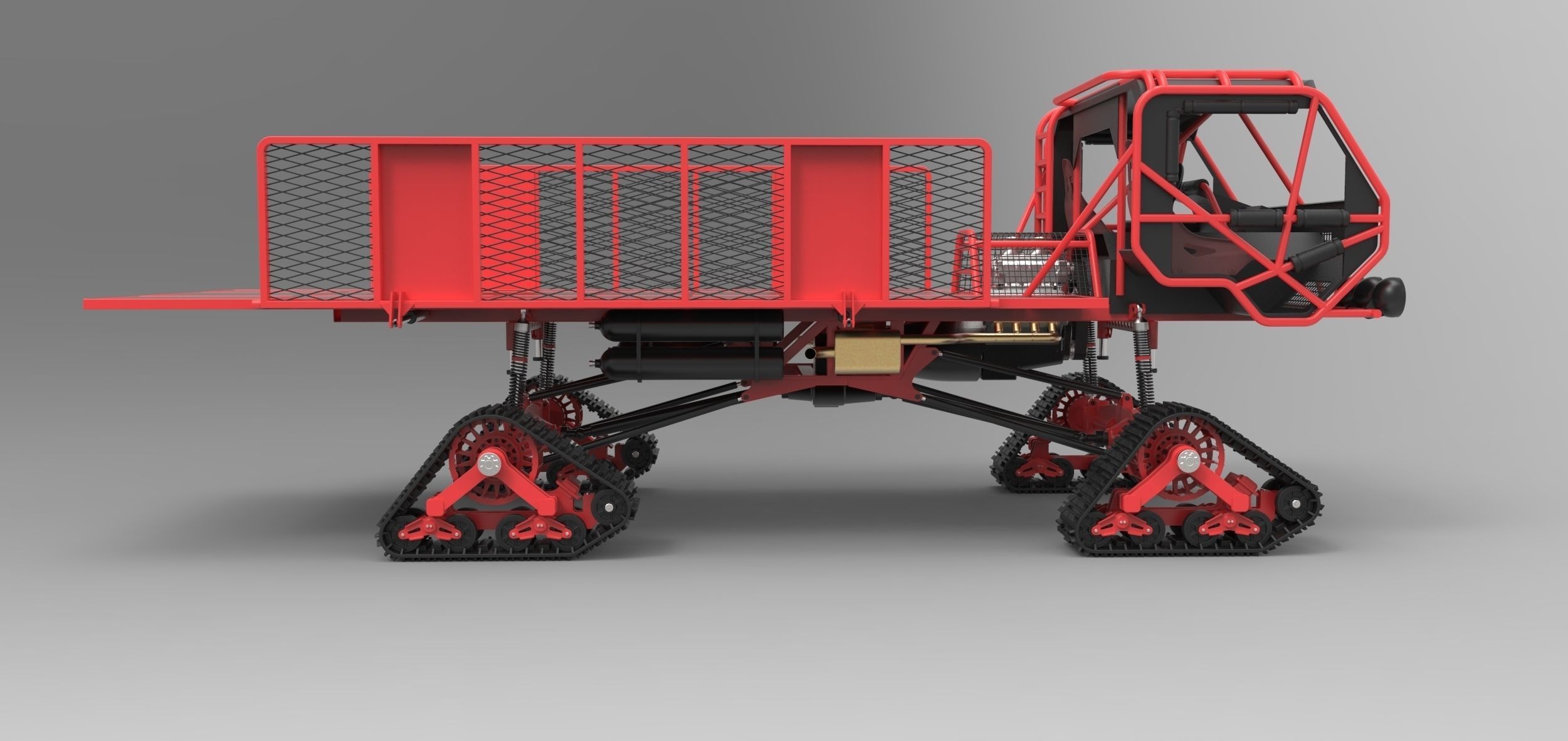 Truck with Mattracks Suspension tracks 3D model | CGTrader