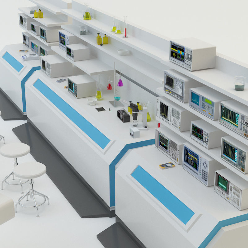 Lab equipment set 3 3D model | CGTrader