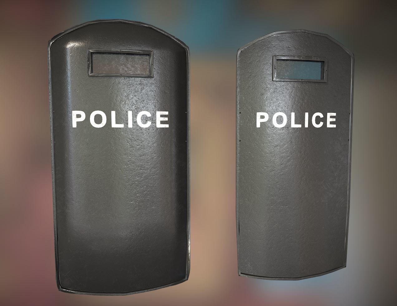 3D model Police Batons and Shield 1 Plus 1 Pack VR / AR / low-poly OBJ ...