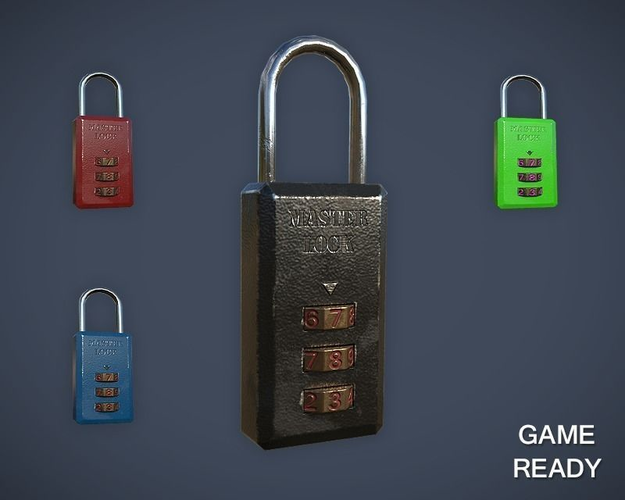 3D model Combination Lock VR / AR / low-poly | CGTrader