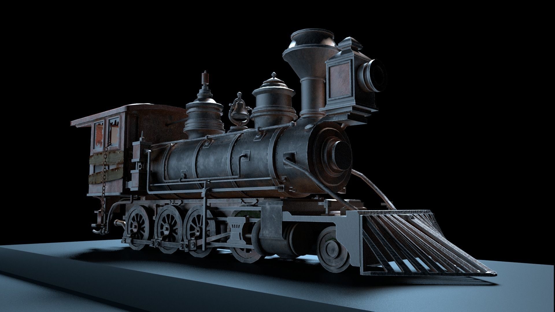 Rustic Steam Train Locomotive 3D model | CGTrader
