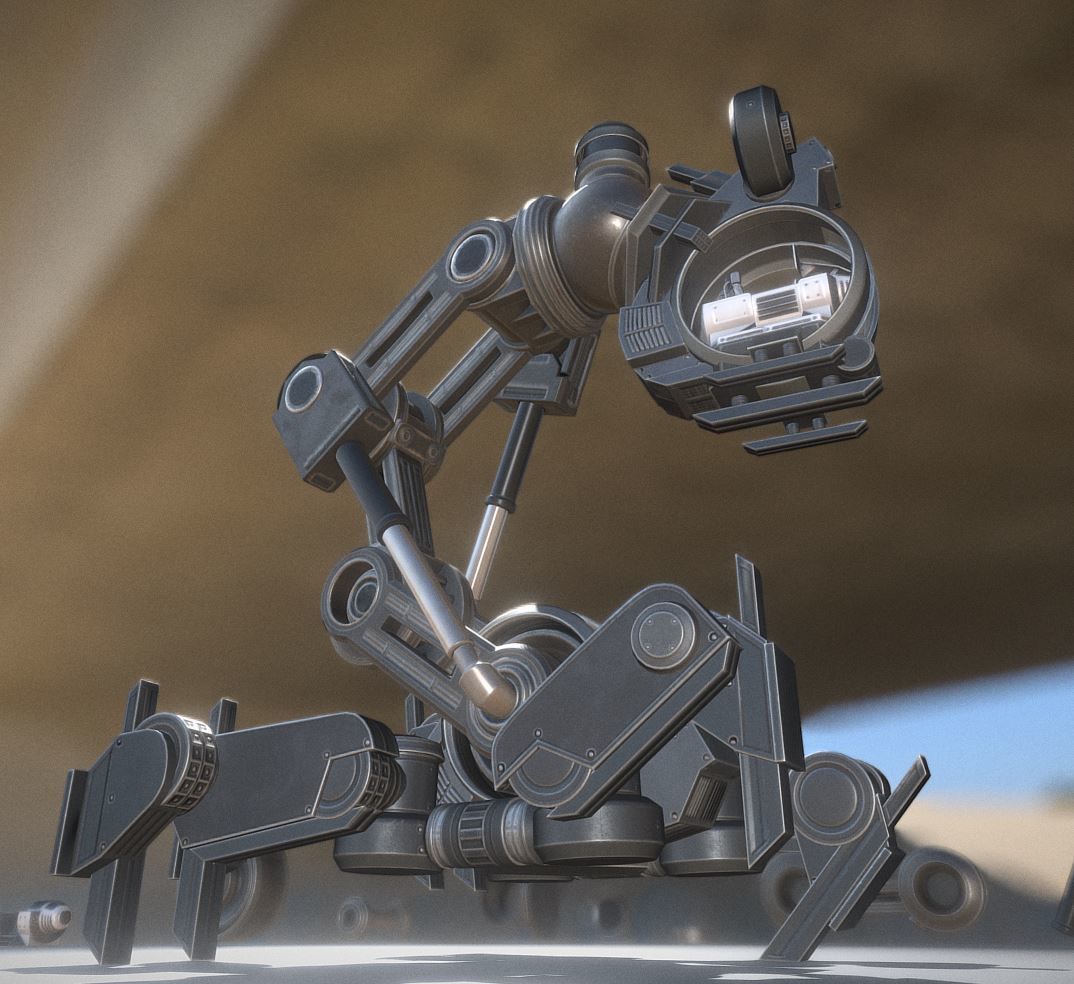 3D model The Walking Mech Neck Basic Version VR / AR / low-poly rigged ...