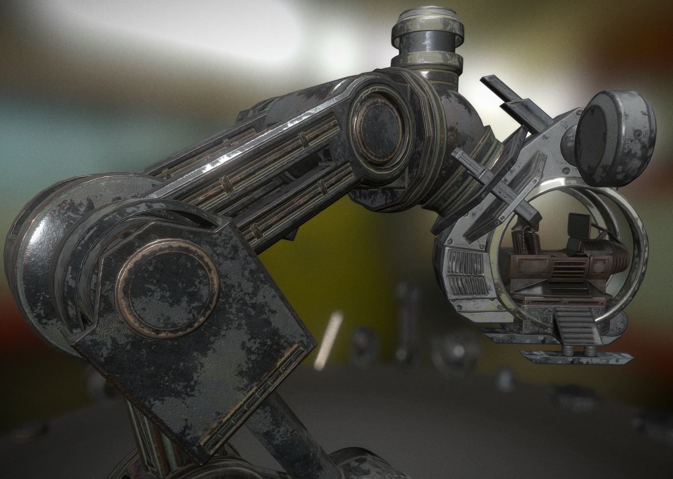 3D model The Walking Mech Neck Old Version VR / AR / low-poly rigged ...