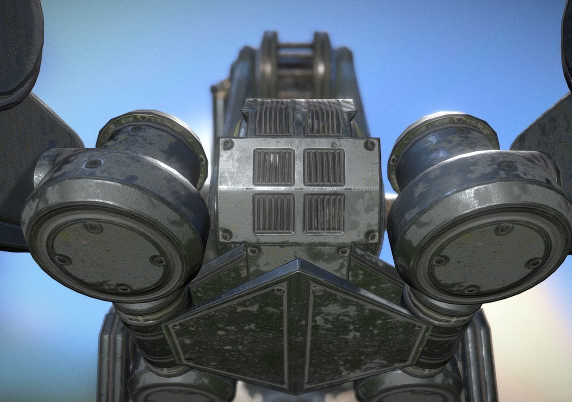 3D model The Walking Mech Neck Old Version VR / AR / low-poly rigged ...