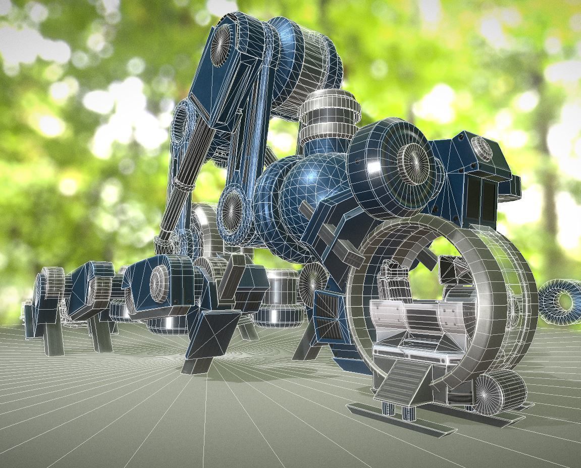 3D model The Walking Mech Neck Collection VR / AR / low-poly rigged ...