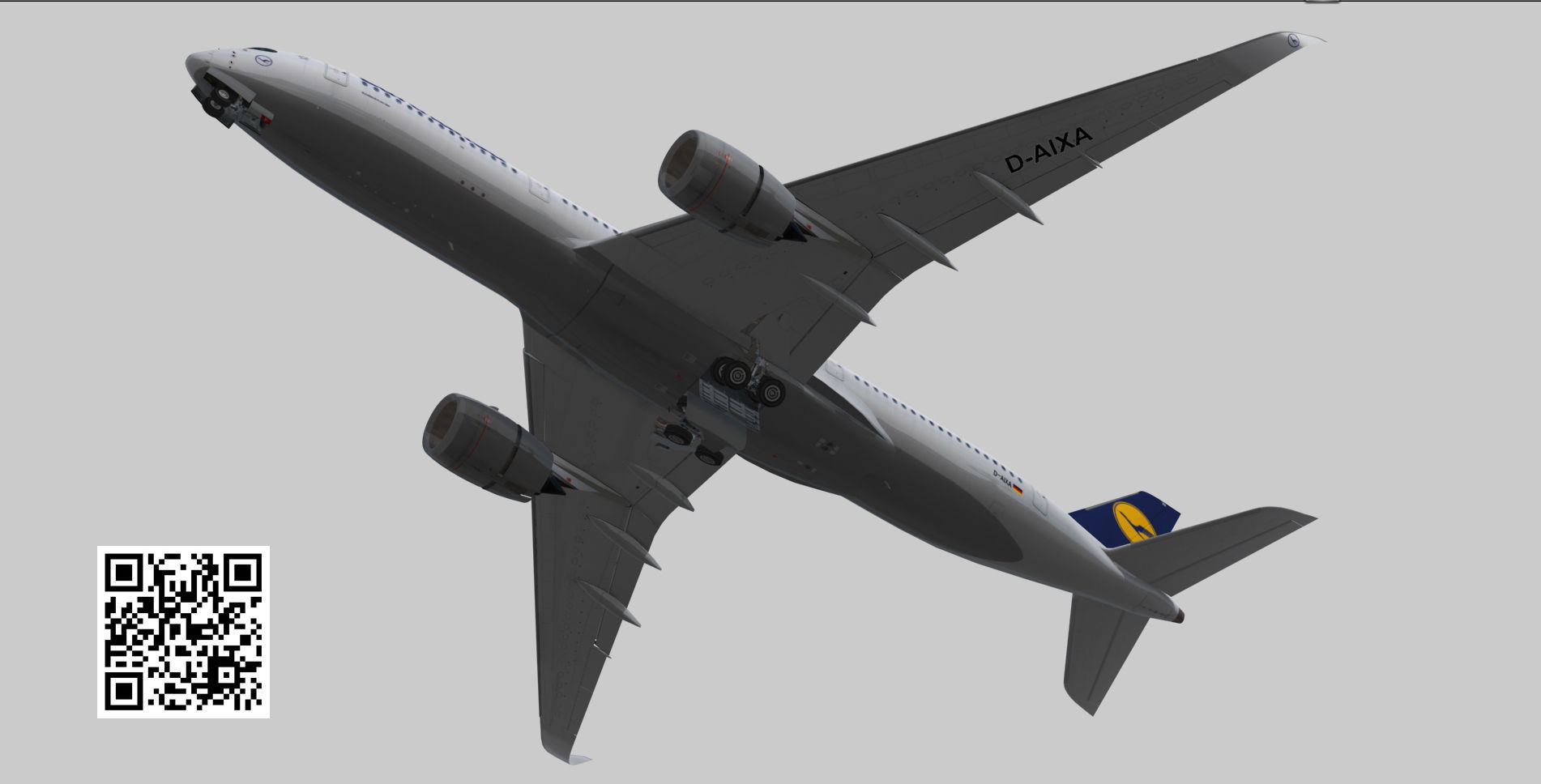 3D model Airbus A350-900 XWB Lufthansa D-AIXA VR / AR / low-poly rigged ...