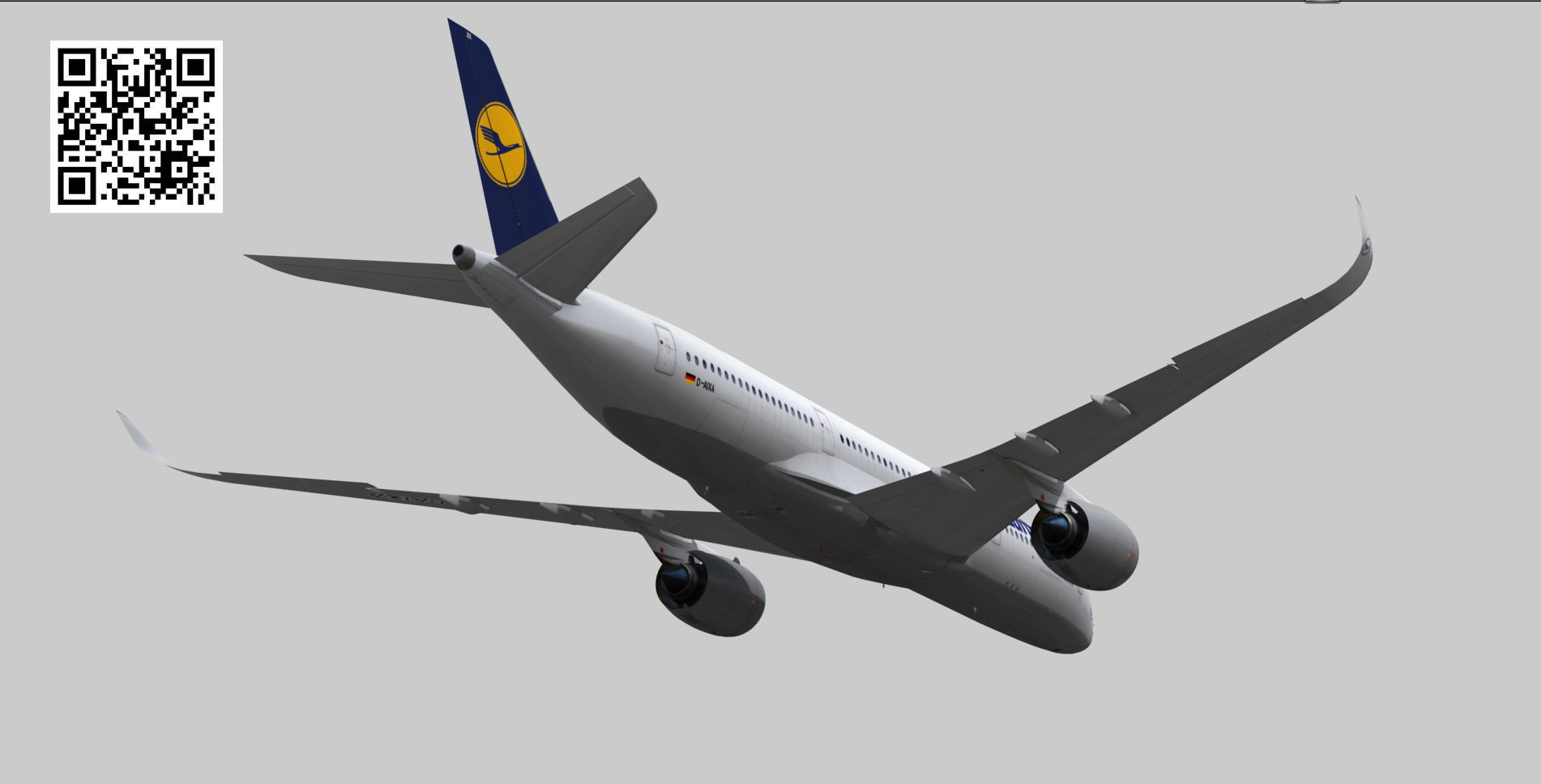 3D model Airbus A350-900 XWB Lufthansa D-AIXA VR / AR / low-poly rigged ...