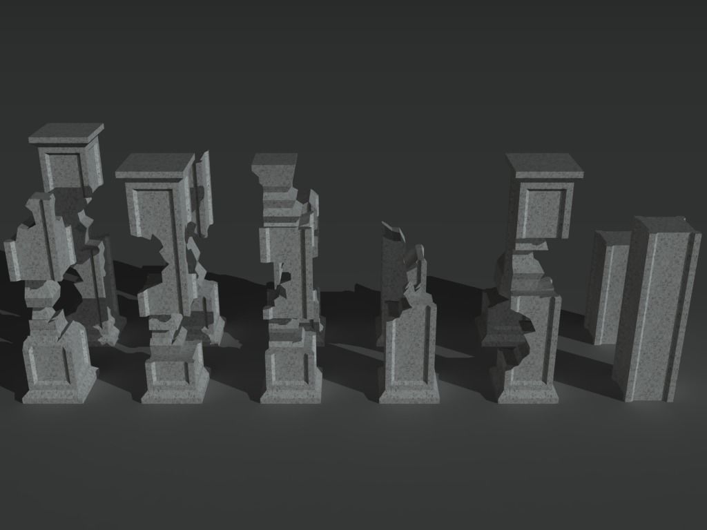 3D model Ruined Columns 2 VR / AR / low-poly | CGTrader