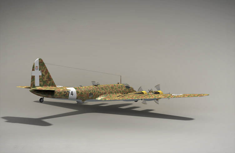 Heavy bomber Piaggio P108 B Italy 1939 3D model | CGTrader