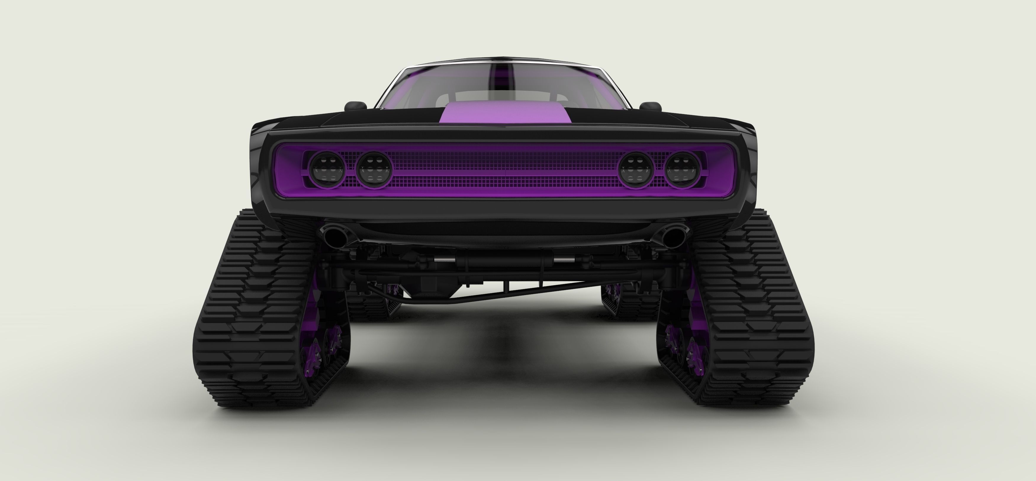 Dodge Charger with Mattracks Suspension tracks 3D model | CGTrader