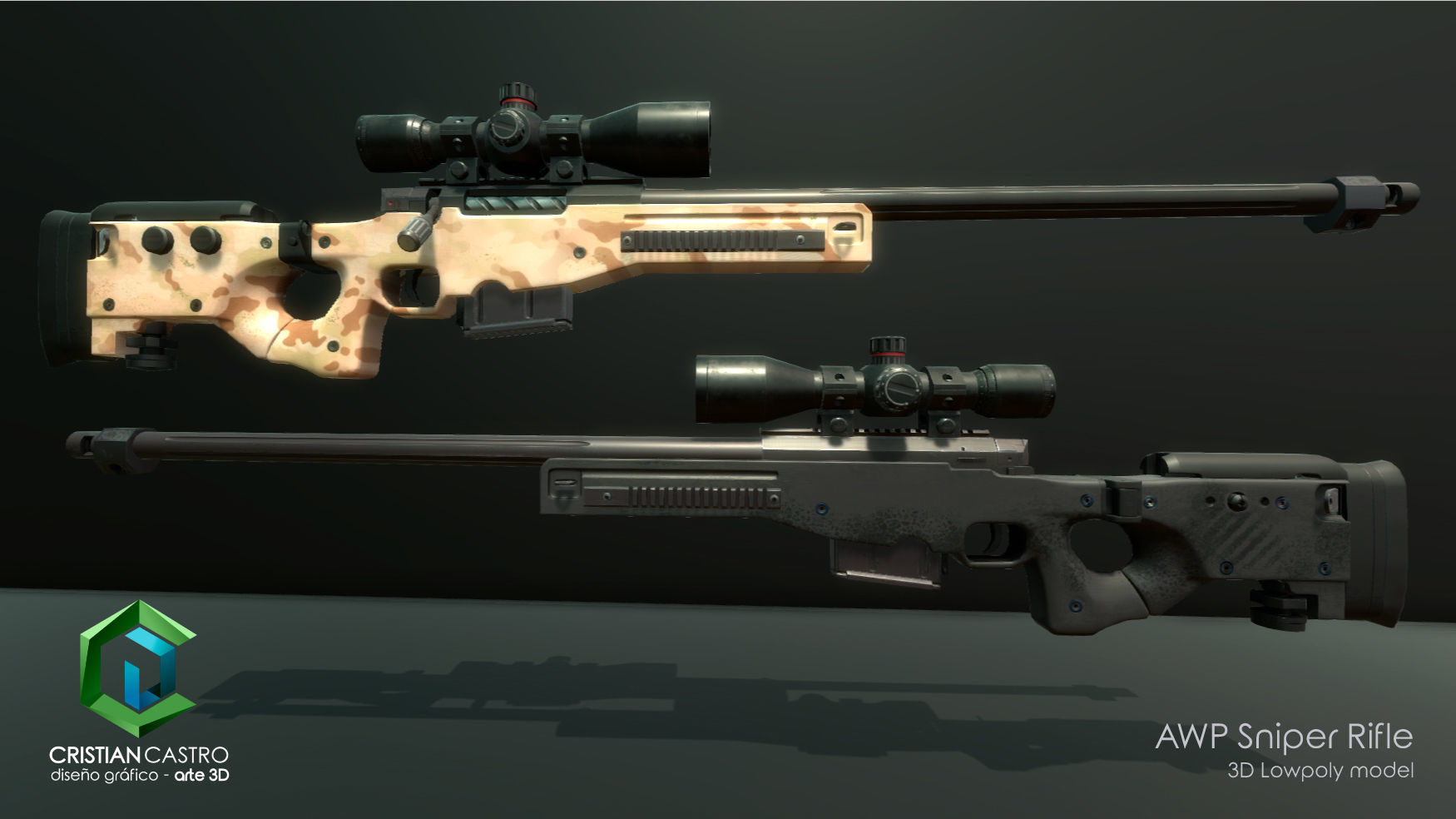3D model AWP Sniper Rifle VR / AR / low-poly | CGTrader