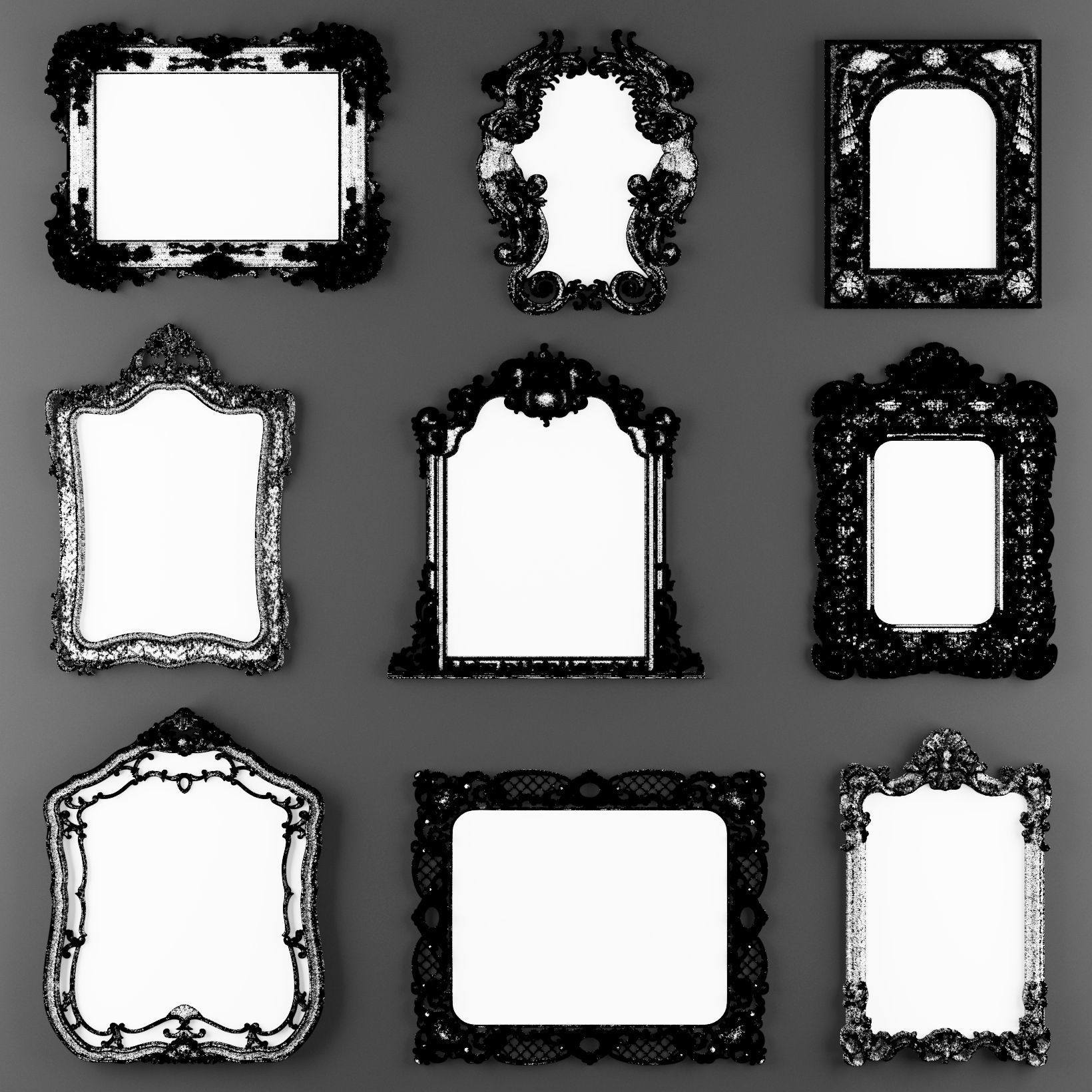 Collection of mirrors 3D model | CGTrader