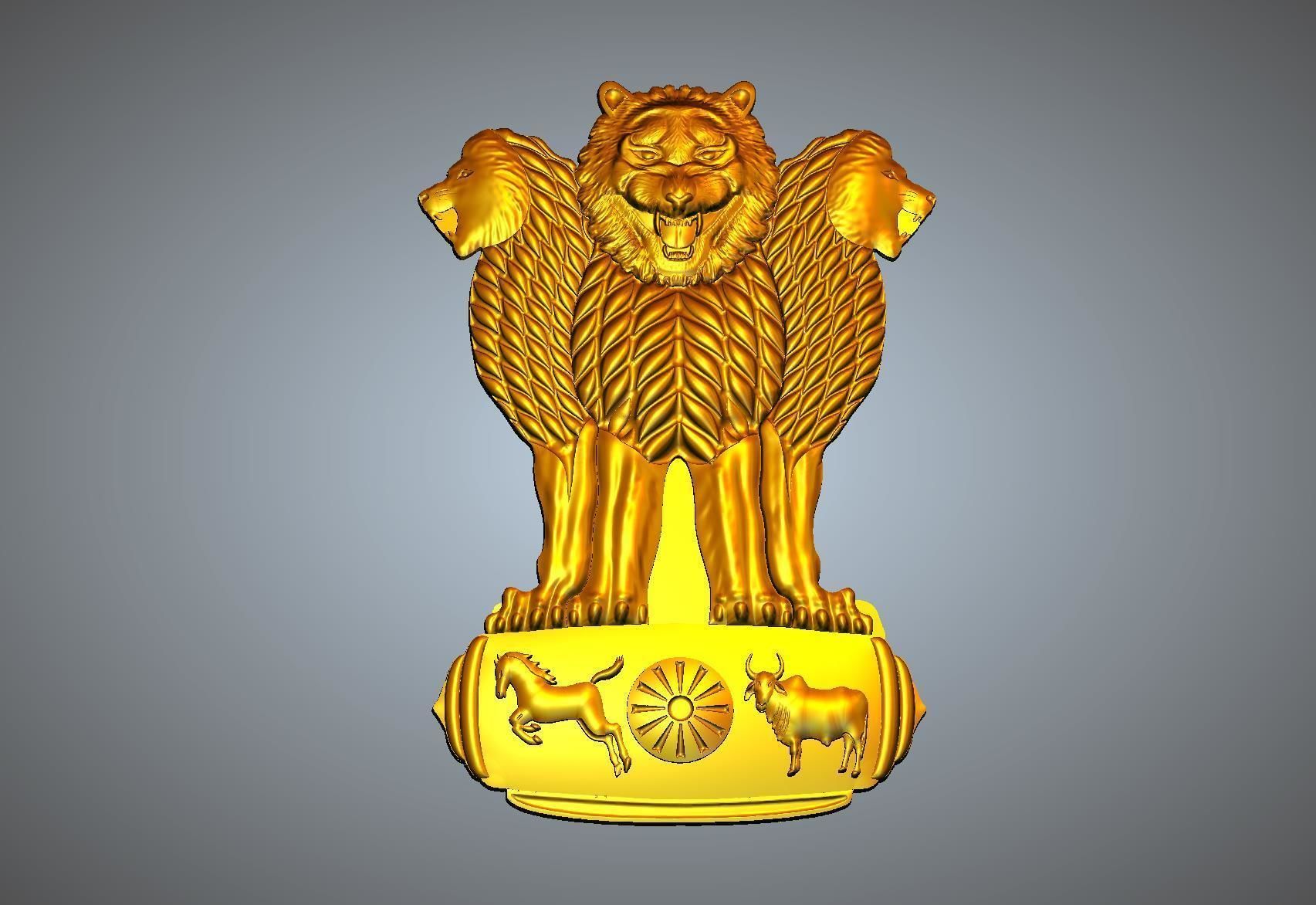 Ashoka Emblem of India 3D model 3D printable | CGTrader