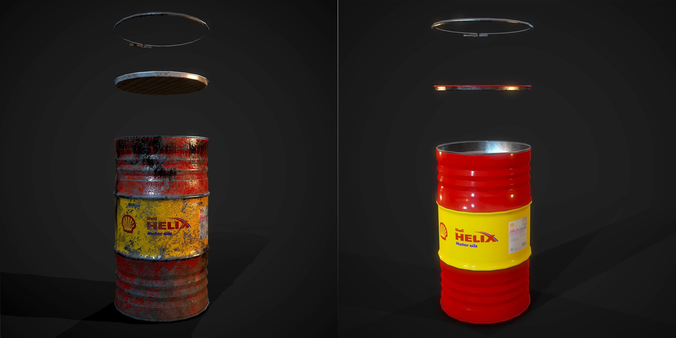 3D model Barrels Shell helix PBR VR / AR / low-poly | CGTrader