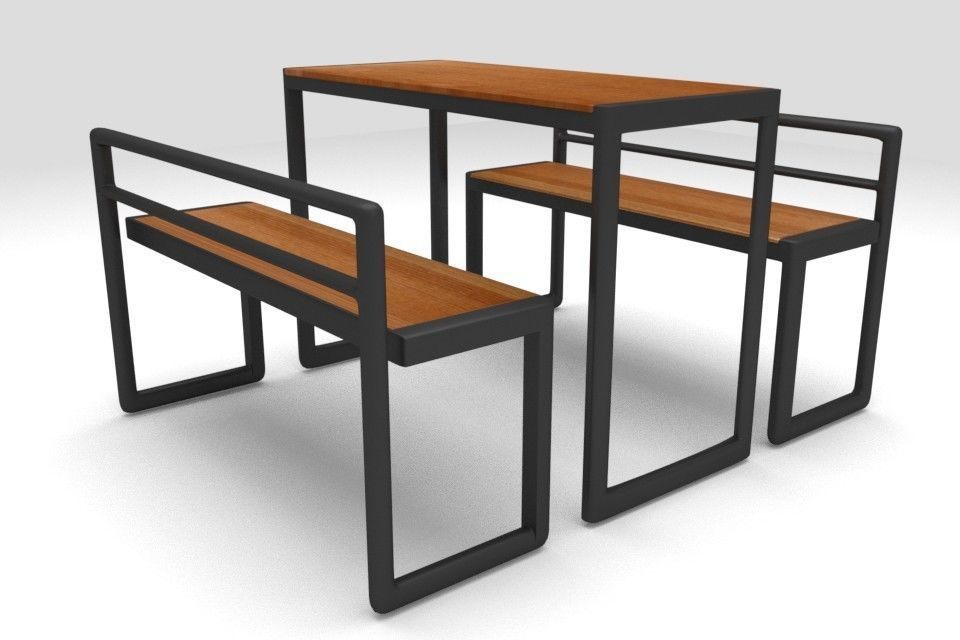 3D model Fast food bench and chairs VR / AR / low-poly | CGTrader