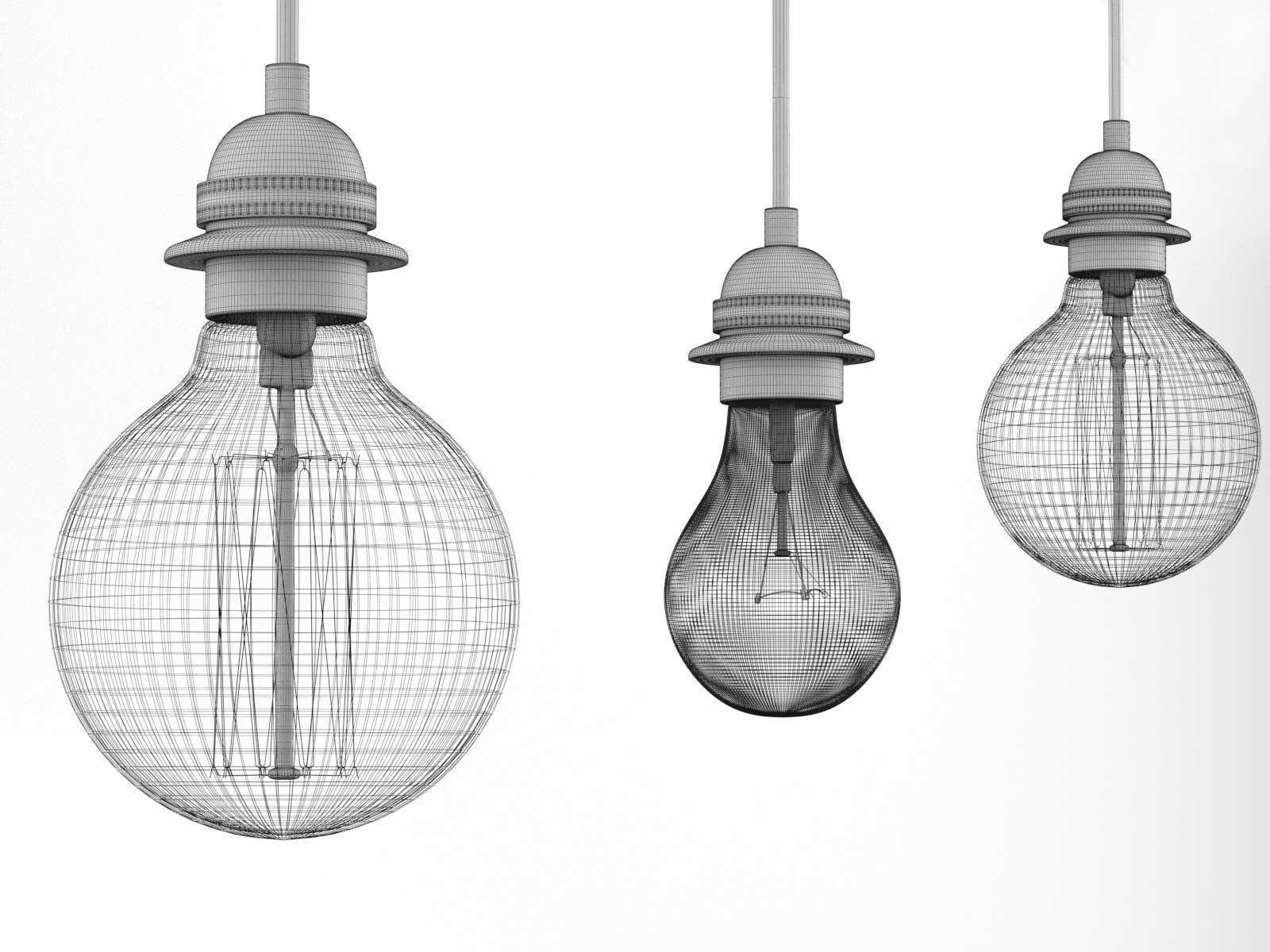Industrial Hanging Light Bulbs 3D model | CGTrader