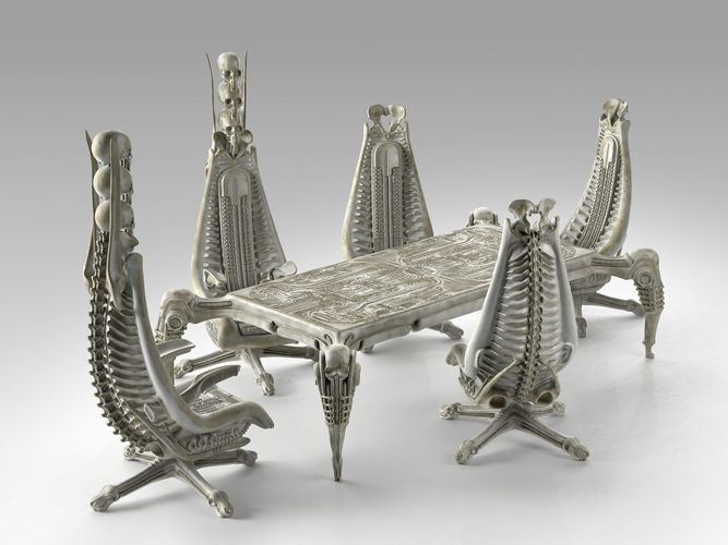 Harkonnen Table and Chairs 3D model | CGTrader