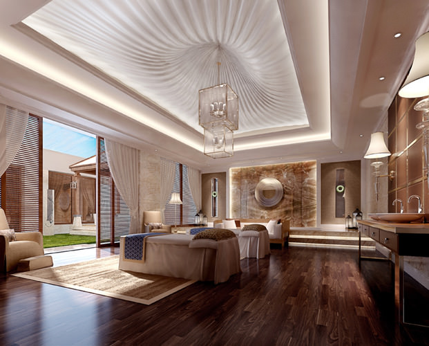 Spa Interior Design Wood Ceiling