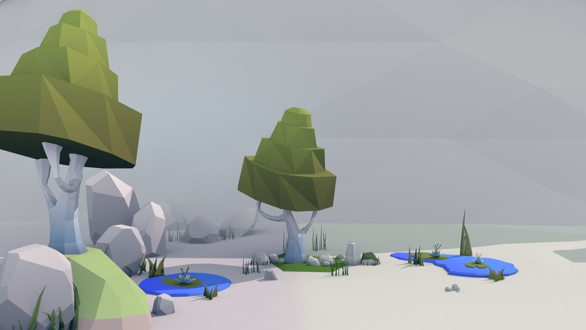 3D model Cartoon Low Poly Forest Pack VR / AR / low-poly | CGTrader
