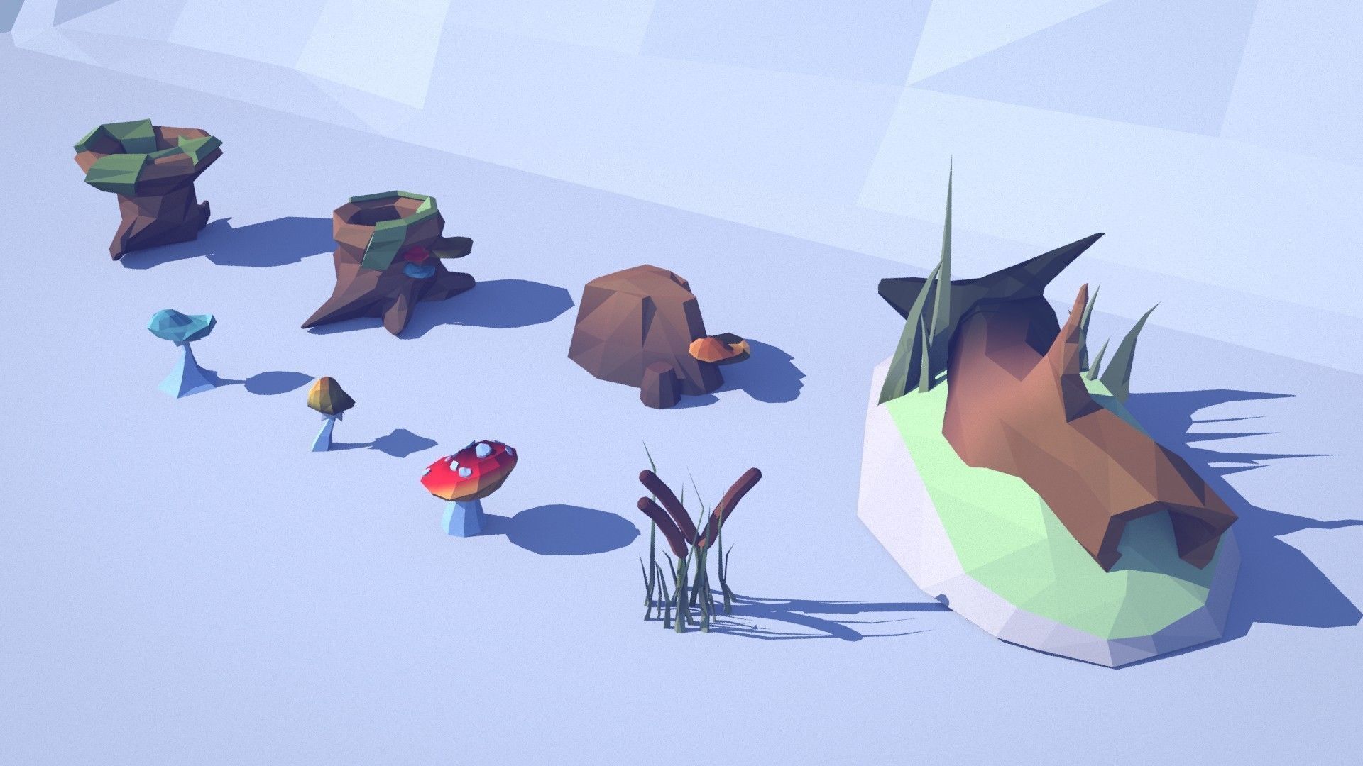 3D model Cartoon Low Poly Forest Pack VR / AR / low-poly | CGTrader