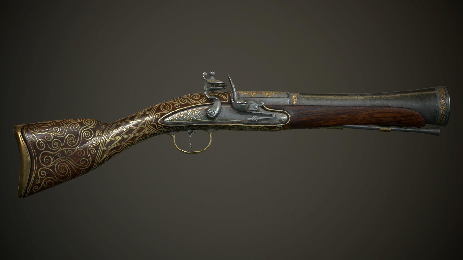 3D model Pirate Musketoon - two skins VR / AR / low-poly | CGTrader