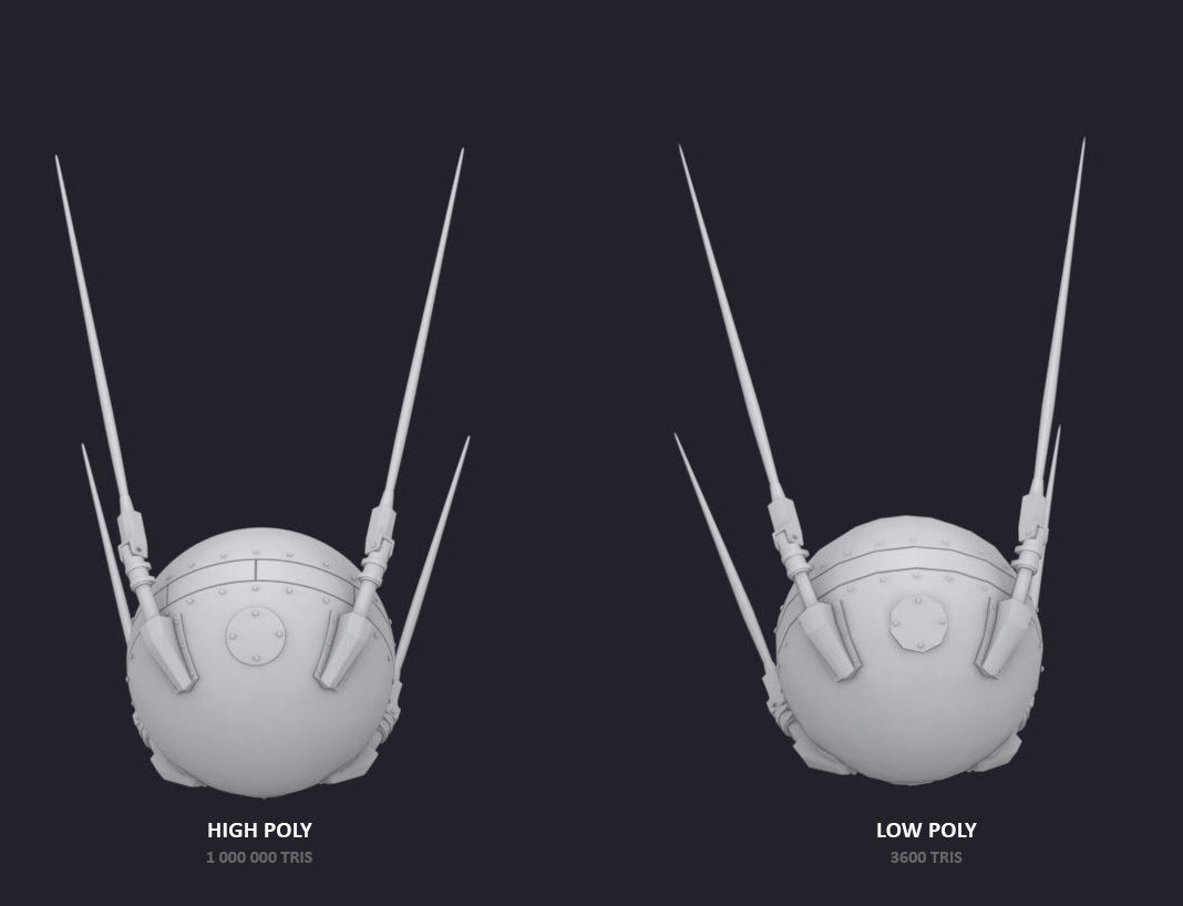 3D model Sputnik spacecraft with two legs VR / AR / low-poly | CGTrader