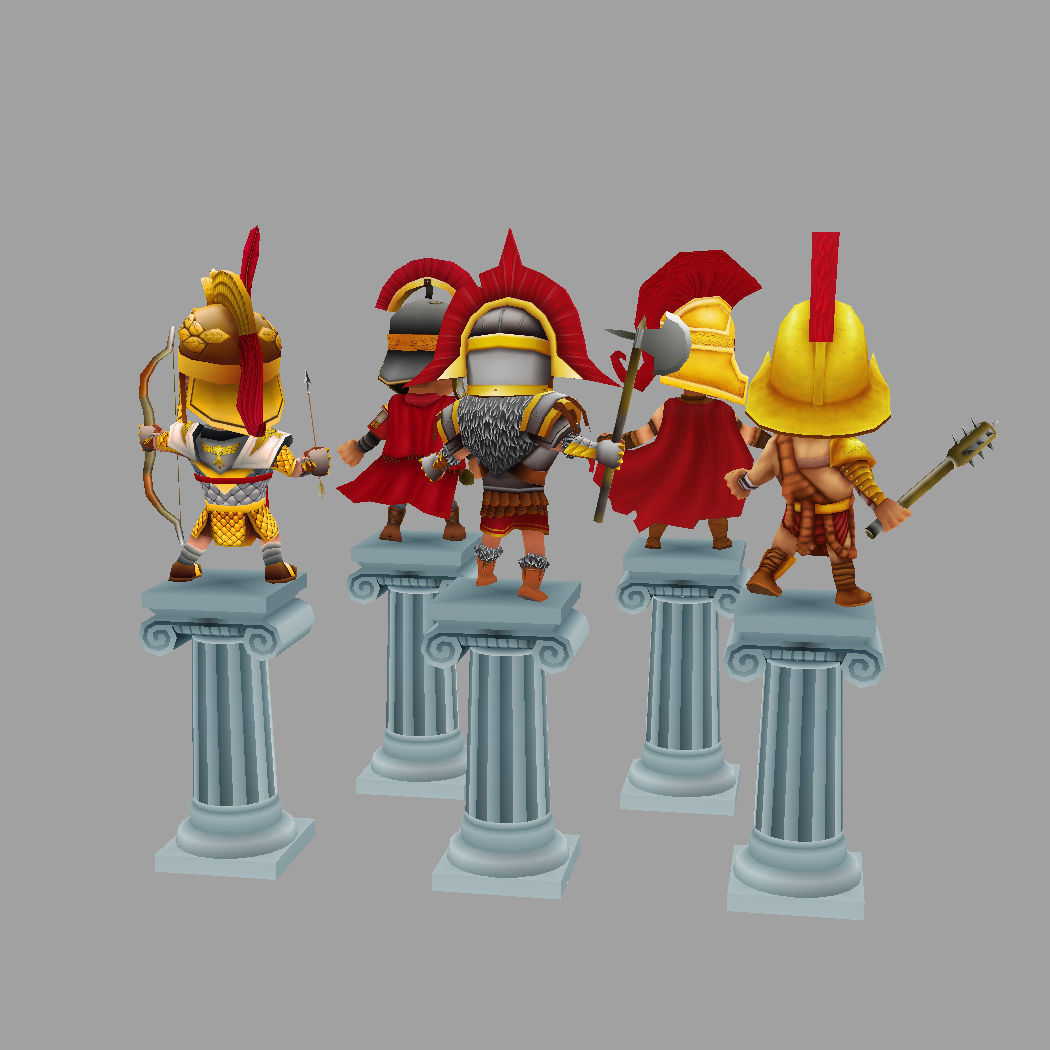 3D model Low Poly Roman Warriors VR / AR / low-poly rigged | CGTrader