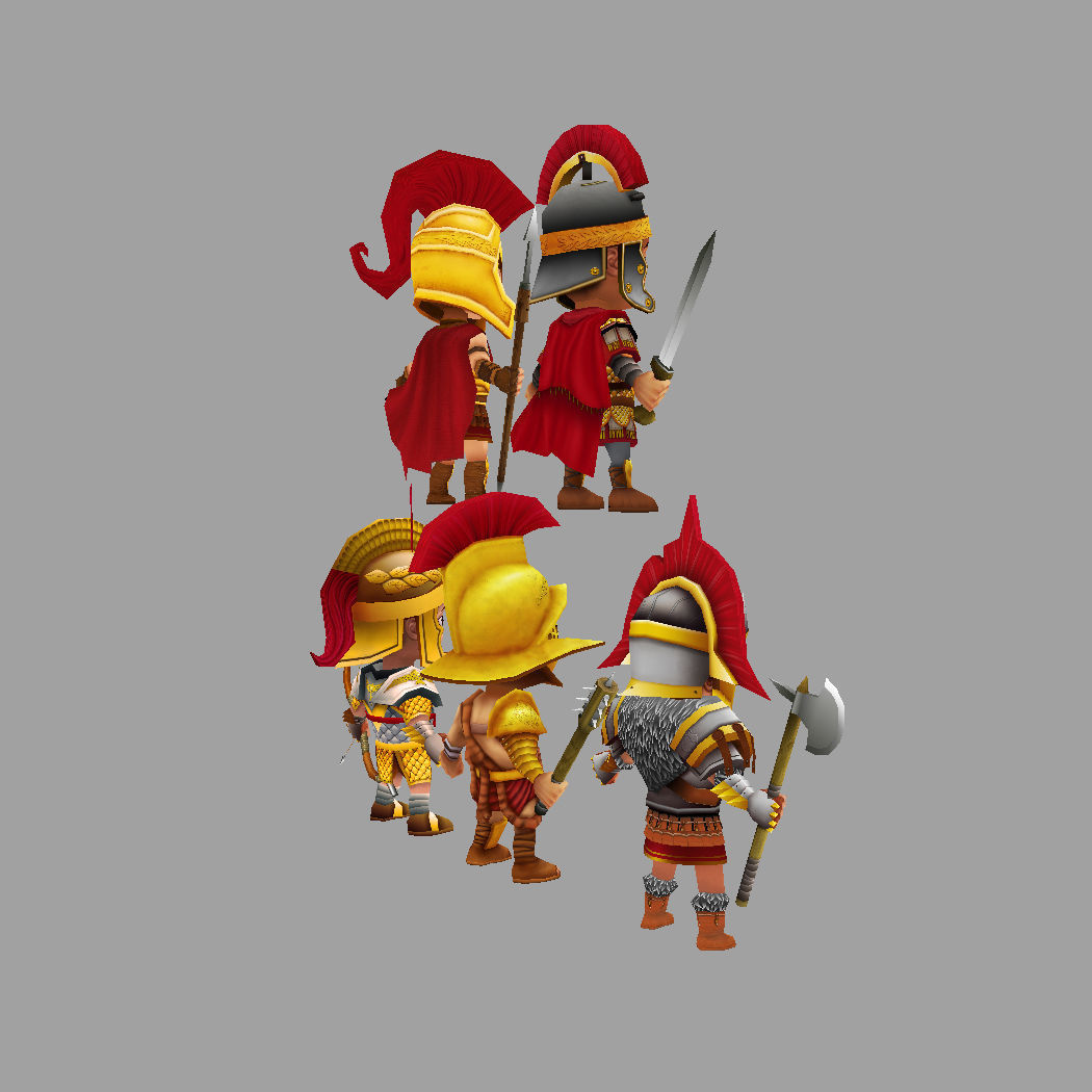 3D model Low Poly Roman Warriors VR / AR / low-poly rigged | CGTrader
