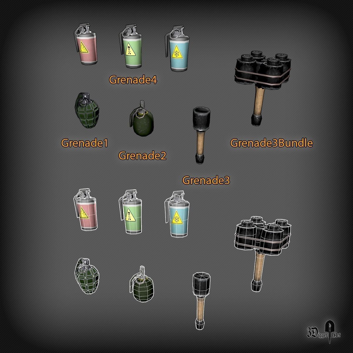 3D model Explosives and bomb pack VR / AR / low-poly animated | CGTrader