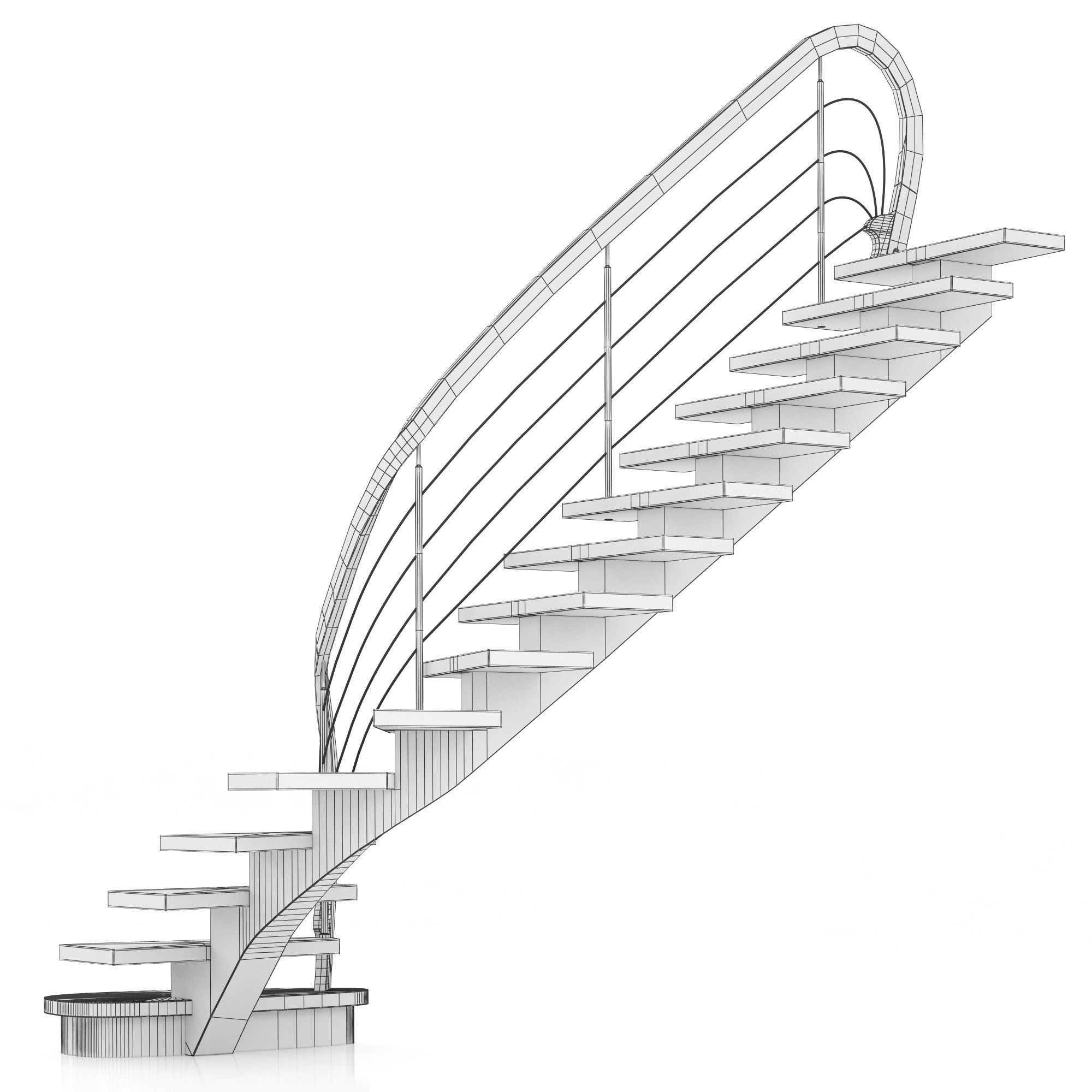 modern angular staircase 3D model | CGTrader