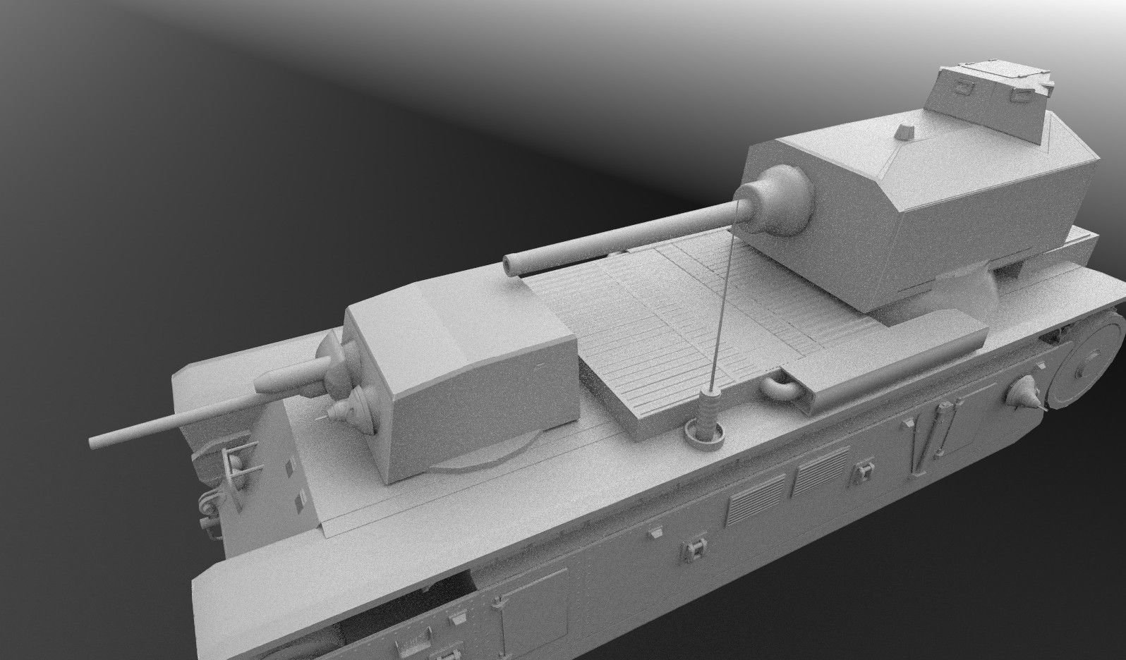 3D model Low poly model France Tank FCM-f1 VR / AR / low-poly | CGTrader