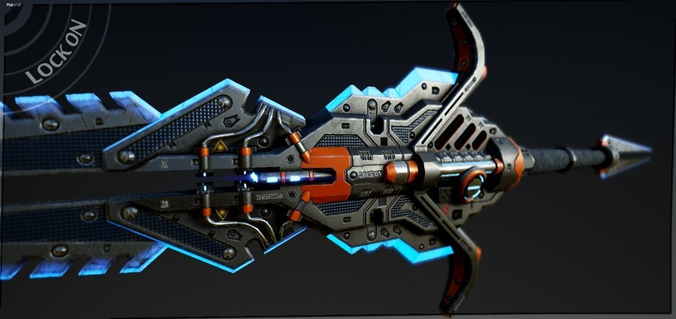 3D model GunBlade futuristic weapon VR / AR / low-poly | CGTrader