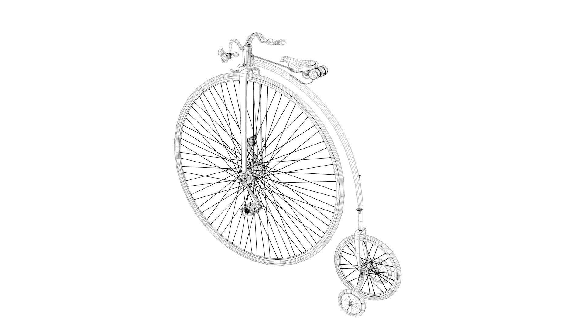 Bicycle - penny farthing 3D model | CGTrader