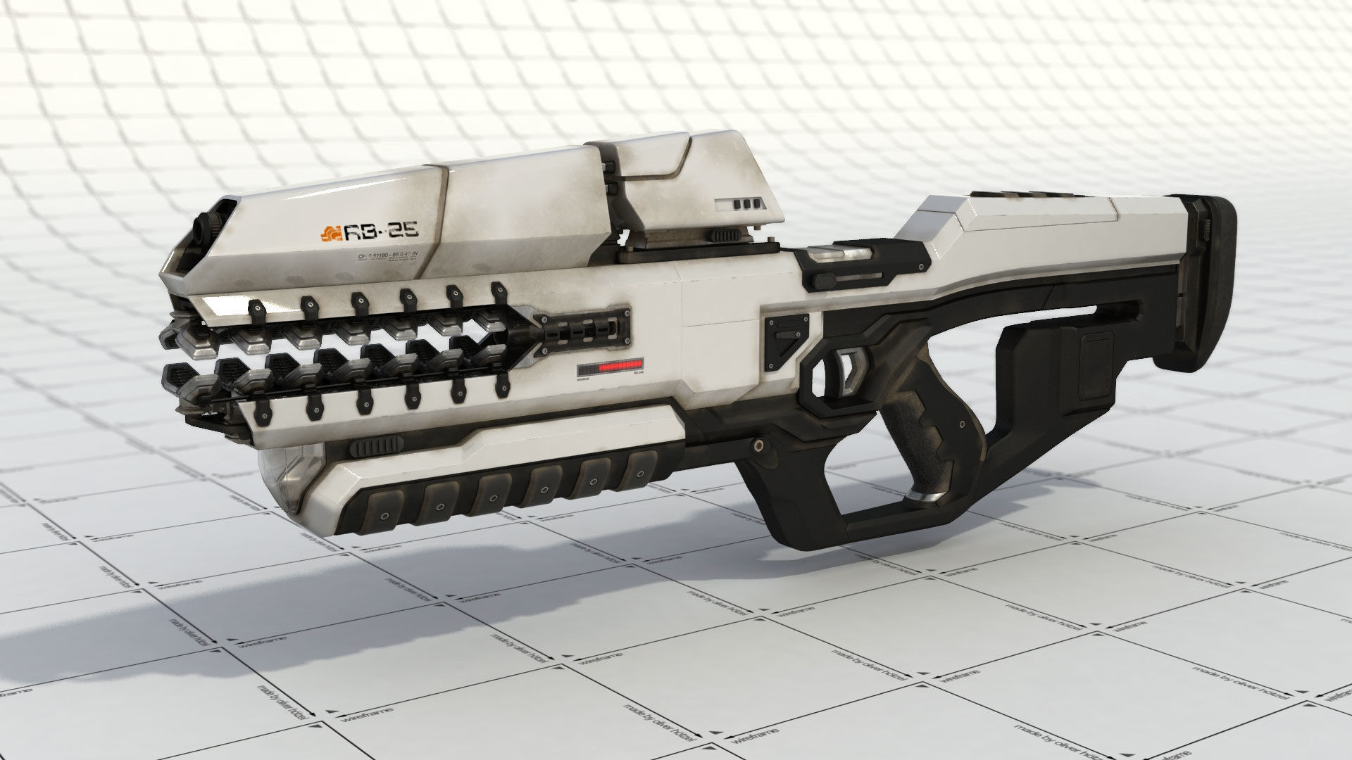 Rail-Gun Rifle 3D model | CGTrader