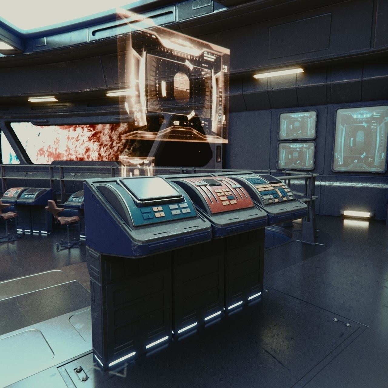 Starship Command Deck Collection 3D model | CGTrader