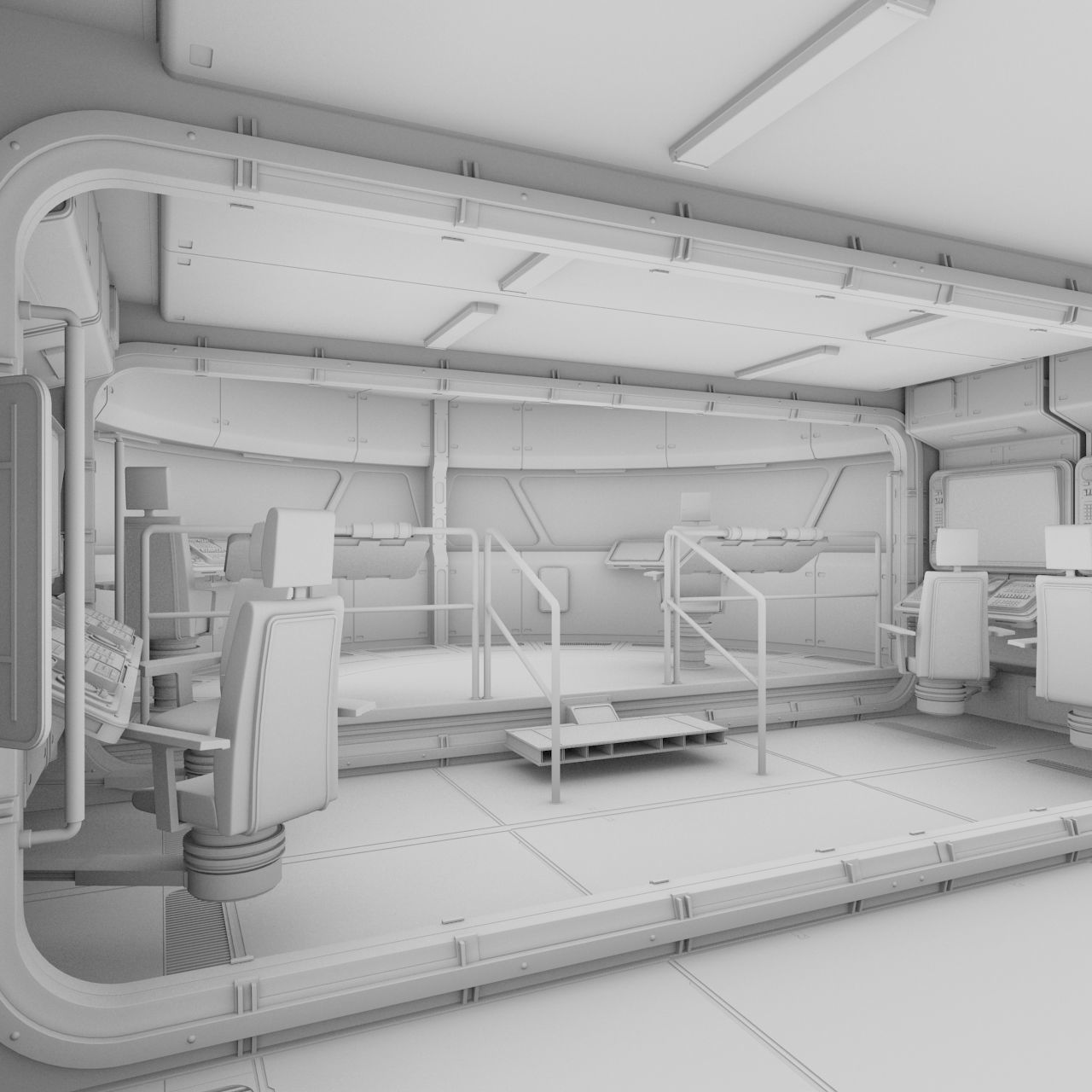 Starship Command Deck Collection 3D model | CGTrader