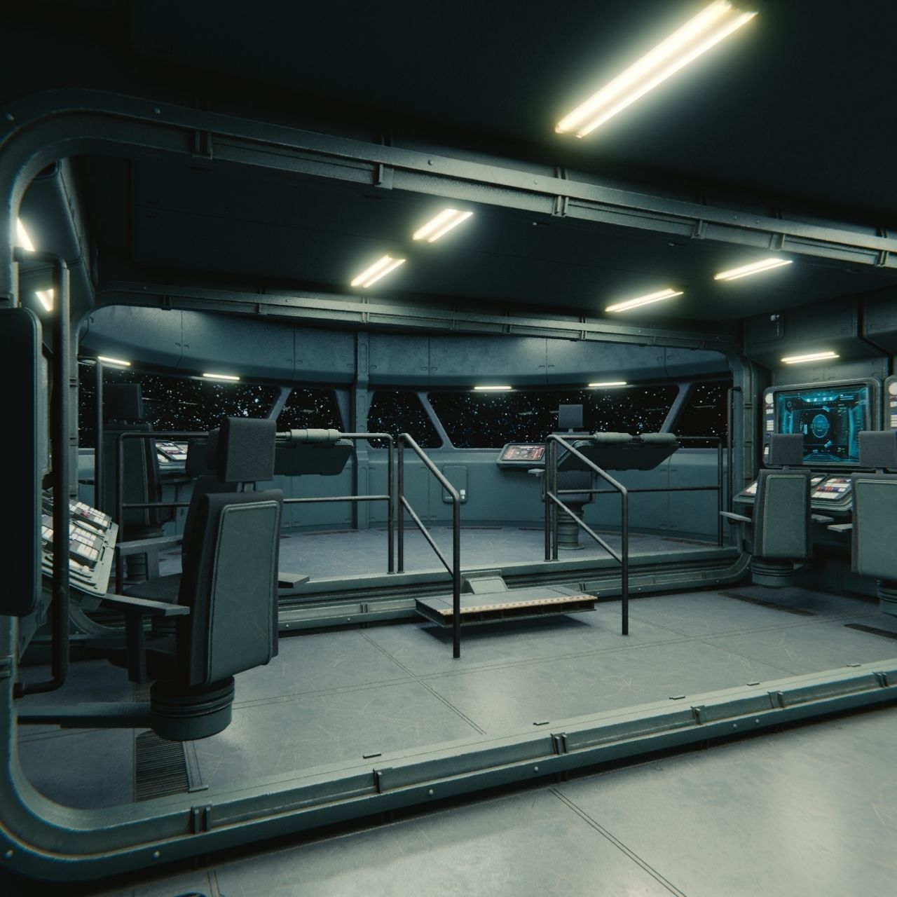 Starship Command Deck Collection 3D model | CGTrader