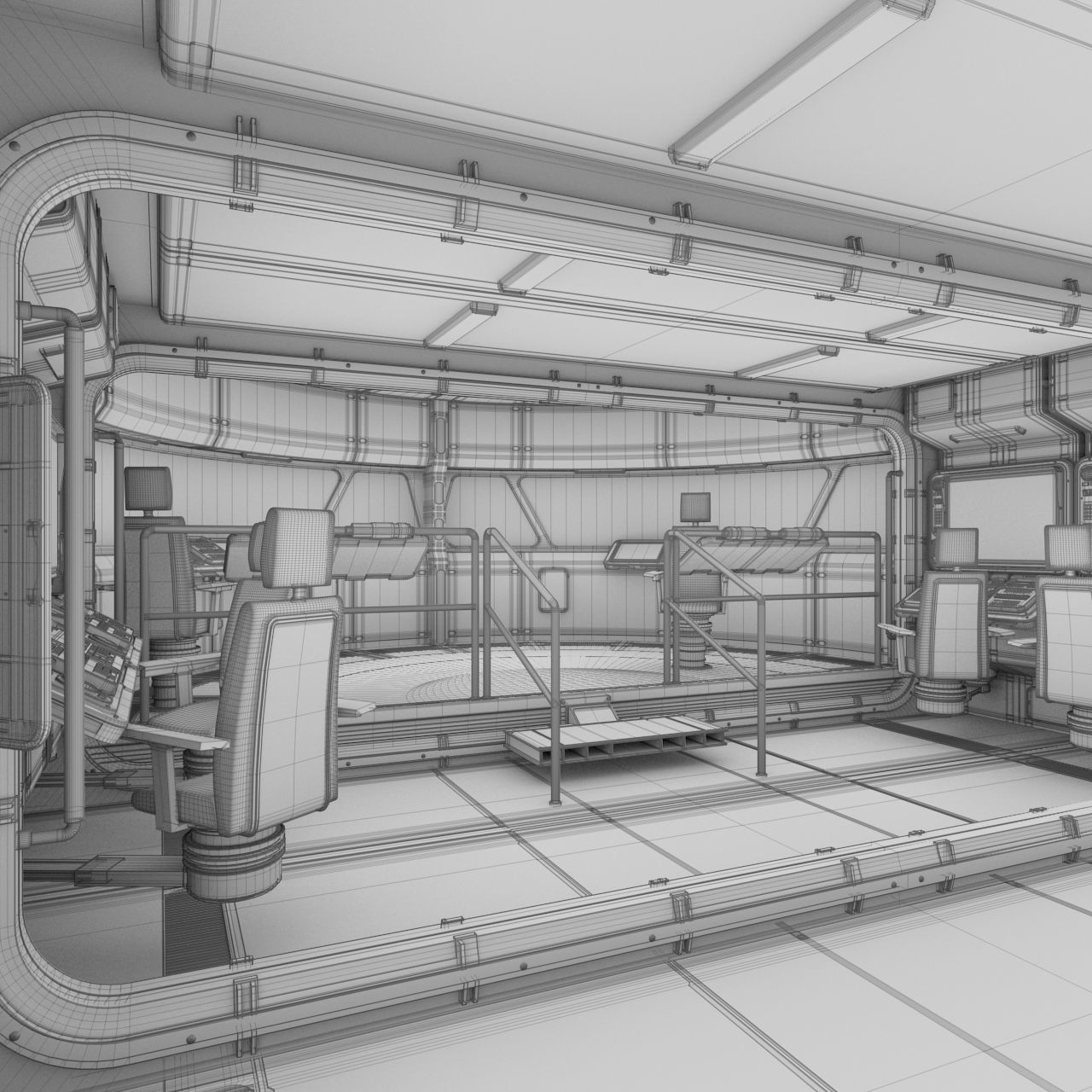 Starship Command Deck Collection 3D model | CGTrader