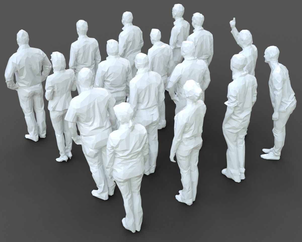 3D model 16 Stylized Human Statues Pack V3 VR / AR / low-poly | CGTrader