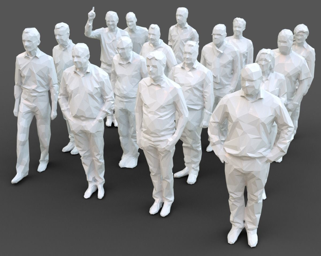 3D model 16 Stylized Human Statues Pack V3 VR / AR / low-poly | CGTrader