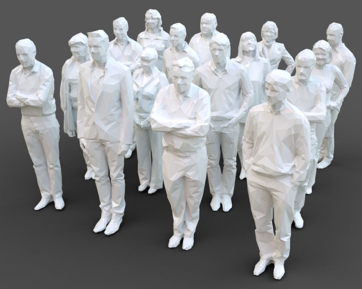 3D model 16 Stylized Human Statues Pack V6 VR / AR / low-poly | CGTrader