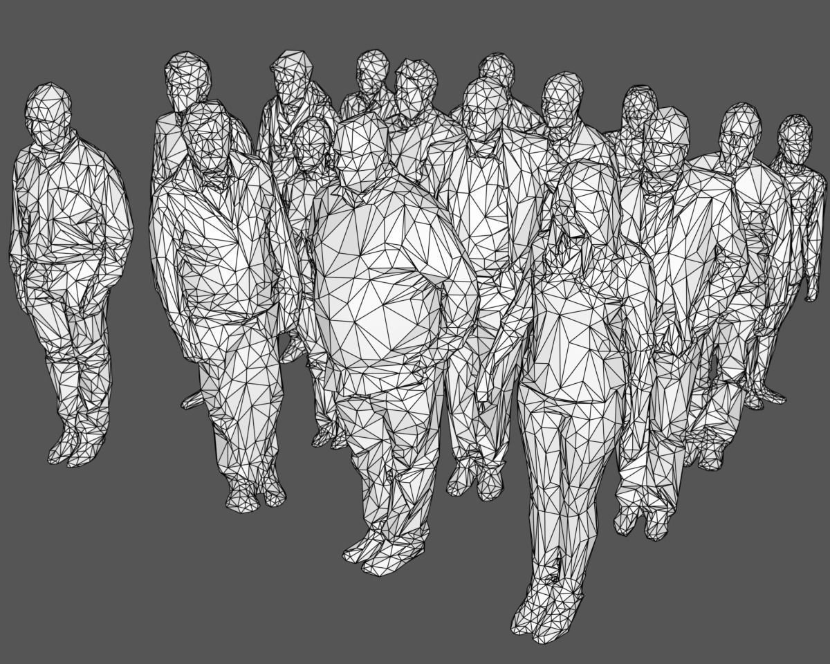 3D model 16 Stylized Human Statues Pack V7 VR / AR / low-poly | CGTrader