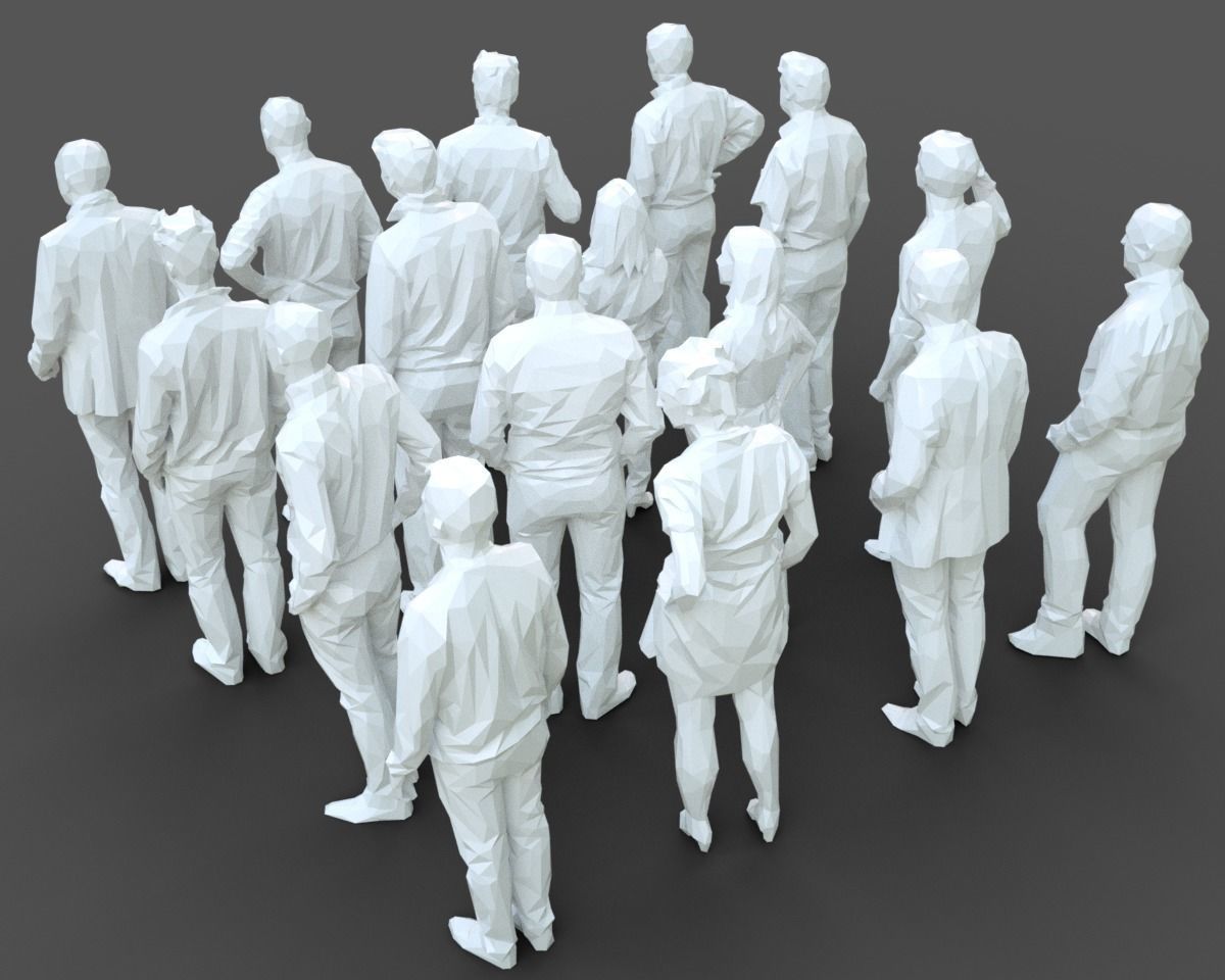 3D model 16 Stylized Human Statues Pack V9 VR / AR / low-poly | CGTrader