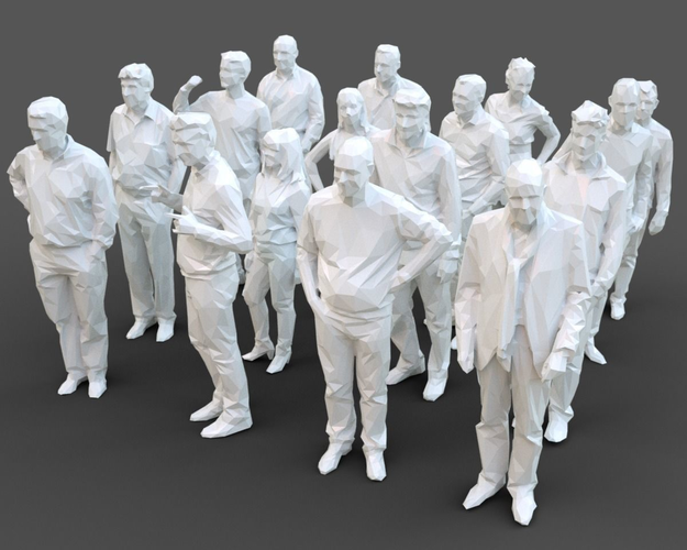 3D model 16 Stylized Human Statues Pack V9 VR / AR / low-poly | CGTrader